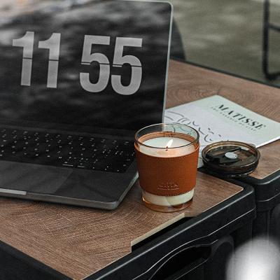China AROMA HOME Luxury Black Coffee Glass Jar Soy Wax Scented Candles for sale