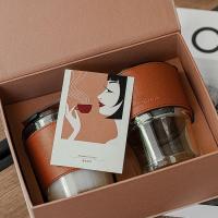 China High Quality Aromatherapy Soy Wax Black Coffee Cup Gift Set Box Scented Candle for sale