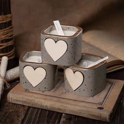 China Green Soy Plant Mixed Wax Heart Square Aromatherapy Candle With Strong Design Sense for sale