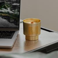 China Soy Wax Tin Can Candle Black Frosted Ceramic Cup Wilderness Light Aromatherapy for sale