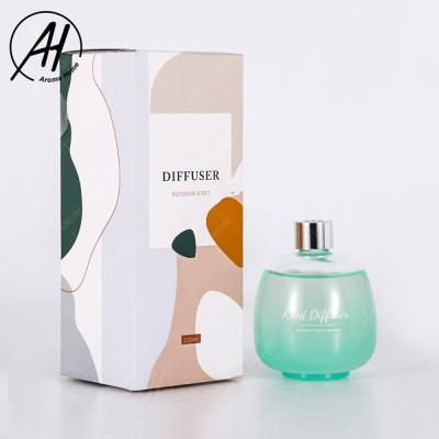 China Cool Summer Bubble Glass Bottle Sliver Lid Fiber Stick Reed Diffuser Essential Oil Sets for sale