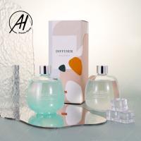 China Cool Summer Bubble Glass Bottle Sliver Lid Fiber Stick Reed Diffuser Essential Oil Sets for sale
