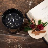 China Flower Black Green Wax Wooden Lid Christmas Scented Candle Wedding Gift Box for sale