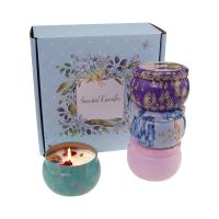 China Customized Private Label Scented Dry Flower Crystal Soy Wax Tin Candle Gift Set for sale