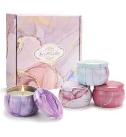China Customized Private Label Scented Dry Flower Crystal Soy Wax Tin Candle Gift Set for sale