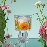 China Label Custom Gift Decorative Dry Flower Glass Jar Gel Wax Scented Jelly Candles for sale