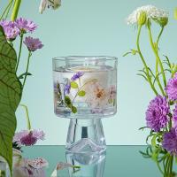 China Label Custom Gift Decorative Dry Flower Glass Jar Gel Wax Scented Jelly Candles for sale