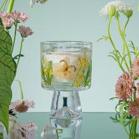 China Label Custom Gift Decorative Dry Flower Glass Jar Gel Wax Scented Jelly Candles for sale