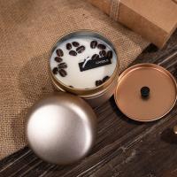 China Soy Wax Personalized Cream Coffee Bean Tin Votive Scented Candles For Event for sale