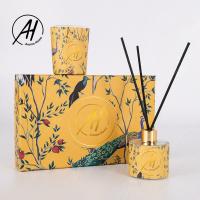 China Label Nordic Style Fireless Glass Jar Scented Candles Reed Diffuser Set With Box for sale
