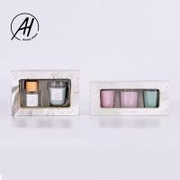 China Aromatherapy Party Mini Home Glass Jar Soy Wax Scent Candle Colorful Gift Set 5.5OZ 3PCS for sale
