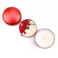 China Wedding Giveaways Dried Flower Fragrance Tin Scented Candle Handmade for sale