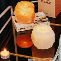 China Crystal Stone Ornaments Rock Lamp Set 4 Tealight Candle Holder for sale