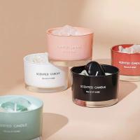 China Custom Colorful Stone Crystal Aromatherapy Soy Wax Scented Candle Relaxing Luxury for sale