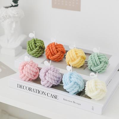 China Spot Diy Handmade Aromatherapy Small Woolen Candle Yarn Ball Shaped Art Candles for sale