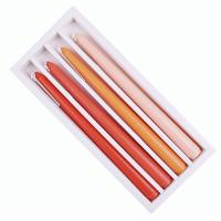 China Religious Wax Taper Candles 4pcs Gift Set Prayer Party Event Mix Color for sale