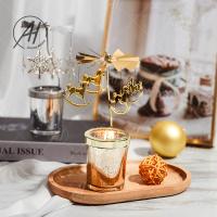 China Spinning Candle Holder Deer Rotating Candlestick Romantic Trotting Horse Lamp For Home for sale