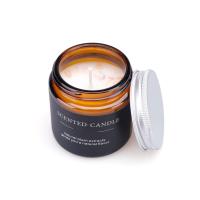China Brown Glass Aromatherapy Luxury Scented Candle Velas Flowers Healing Crystal for sale