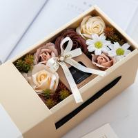 China Luxury Personalized Plant Flower Brown Glass Jar Soy Wax Scented Candle Gift Set for sale