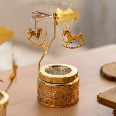 China Home Aromatherapy Soy Wax Essential Oil Scented Candles Starry Sky Round Carousel for sale