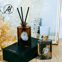 China Scent Glass Bottle No Fire Fragrance Fireless Reed Diffuser For Home Decor for sale