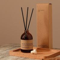 China Aromatherapy Glass Bottle Brown Perfume 100ml Luxury Reed Diffuser for sale