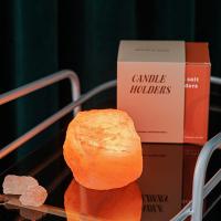 China Aromatherapy Crystal Stone Rock Lamp Set 4 Tealight Candle Holder For Wedding for sale