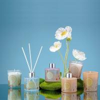 China Wedding Party Colorful Pinecone Reed Diffuser Scented Candle Jar Gift Set 60g 50ml for sale