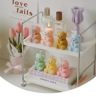 China Birthday Handcraft Decoration Handmade Teddy Bear Shaped Candle Scented for sale