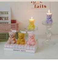China Birthday Handcraft Decoration Handmade Teddy Bear Shaped Candle Scented for sale