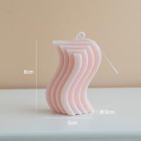China AROMA HOME Luxury Aromatherapy Pink White Soy Wax Scented Candle S Shaped for sale