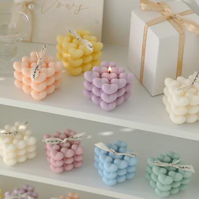 China DIY New Year Love Rubik'S Cube Candle Scented Geometric Aromatherapy Gift for sale
