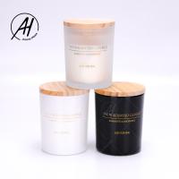 China Perfumed Big Essential Oil Black White Matte Glass Jar 100% Soy Wax Spa Candle for sale