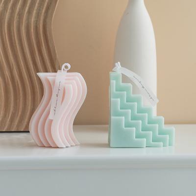 China Custom Gift Geometric Aromatherapy Home Fragrance Interior S Shape Candle Small for sale