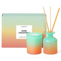 China In Stock Handmade Custom Pink Gradient Color Decorative Scented Candle Gift Set for sale