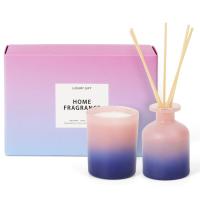 China In Stock Handmade Custom Pink Gradient Color Decorative Scented Candle Gift Set for sale