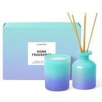 China In Stock Handmade Custom Pink Gradient Color Decorative Scented Candle Gift Set for sale