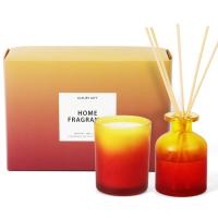 China In Stock Handmade Custom Pink Gradient Color Decorative Scented Candle Gift Set for sale