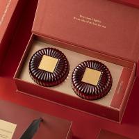 China 2pcs Luxury Custom Labels Red Soy Scented Candles With Glass Lid Gift Box for sale