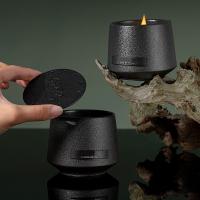 China Fragrance Customized Black Ceramic Gift Scented Candle For Home Decor for sale