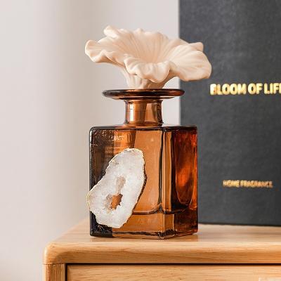 China Luxury Home Fragrance Air Freshener Private Label Glass Bottle Reed Diffuser Sets for sale