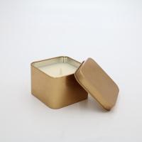 China Personalised 5 Oz 14 Oz Square Metal Candle Science Tins For Travel for sale