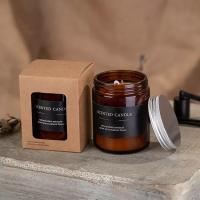 China Eco Friendly Private Label Essential Oil Candles Amber Glass Candle 4 Oz for sale