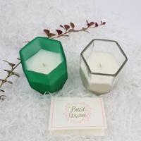 China Aroma Home Soy Wax Scented Candle With Customized Hexagon Candle Jar For Home Decoration for sale