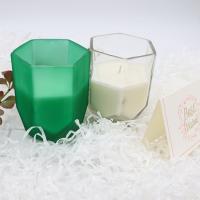 China Aroma Home Soy Wax Scented Candle With Customized Hexagon Candle Jar For Home Decoration for sale