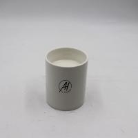 China Aroma Sensation Scented White Ceramic Candle With Wood Wick for sale