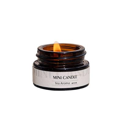 China Aroma Mini Amber Glass 3oz Mason Jar Candle  For  Sleep Spa for sale