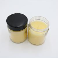 China Lemon Verbena Yellow Glass Jar Scented Candle Hand Poured Soy Candles With Black Lid for sale