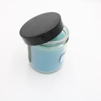 China Aroma Home therapeutic Blue Glass Jar Scented Candle 3 Oz for Aromatherapy for sale