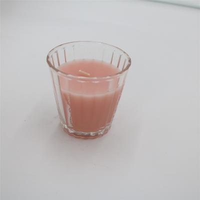 China ODM 4oz Natural Pink Glass Jar Scented Candle For House Fragrance for sale